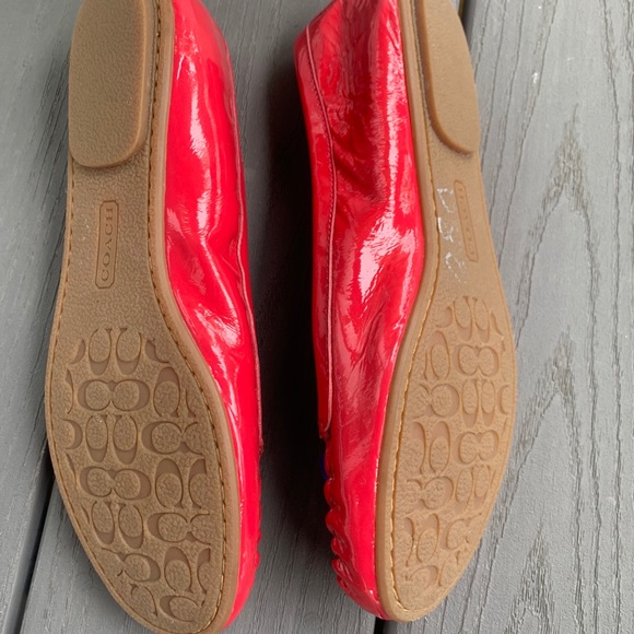 Coach | Shoes | Coach Red Moccasin Style Flat | Poshmark
